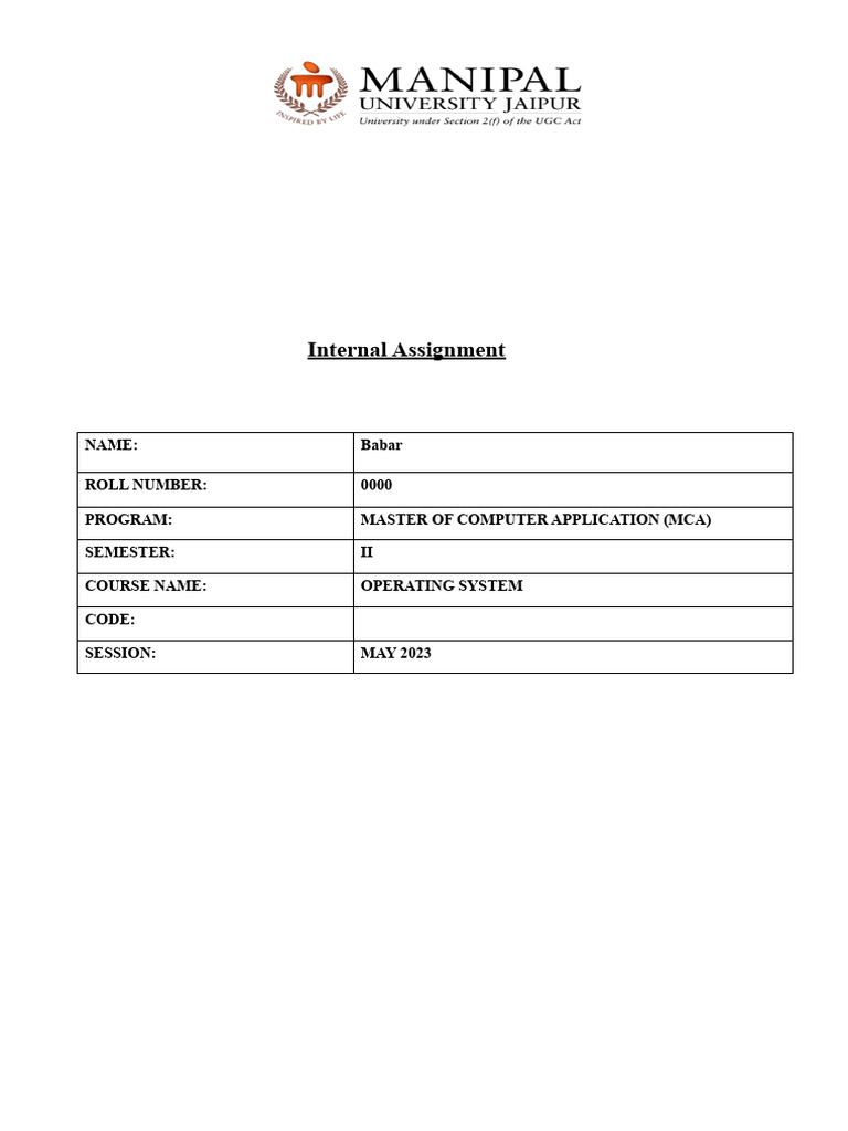 Operating System - Assignment | PDF | Scheduling (Computing) | Kernel ... Operating System - Assignment | PDF | Scheduling (Computing) | Kernel ...