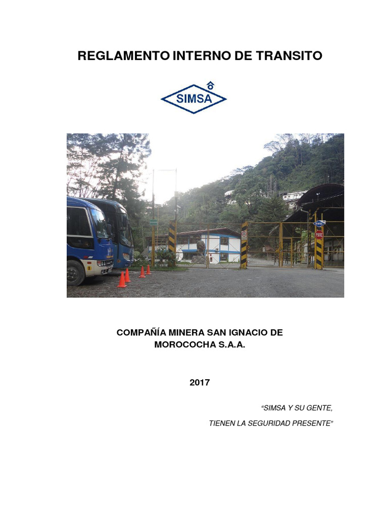 Reglamento de Tránsito Minero SIMSA | PDF | Licencia de conducir | Peatonal