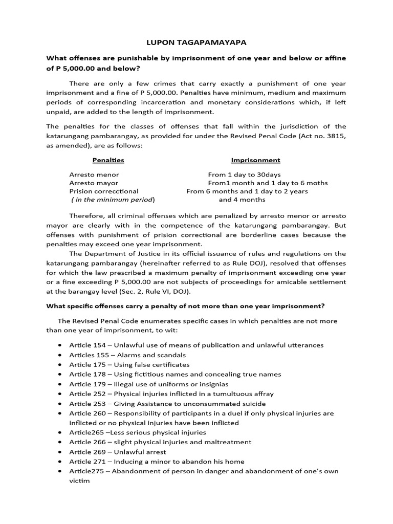 Cases For Lupon | Download Free PDF | Theft | Crimes