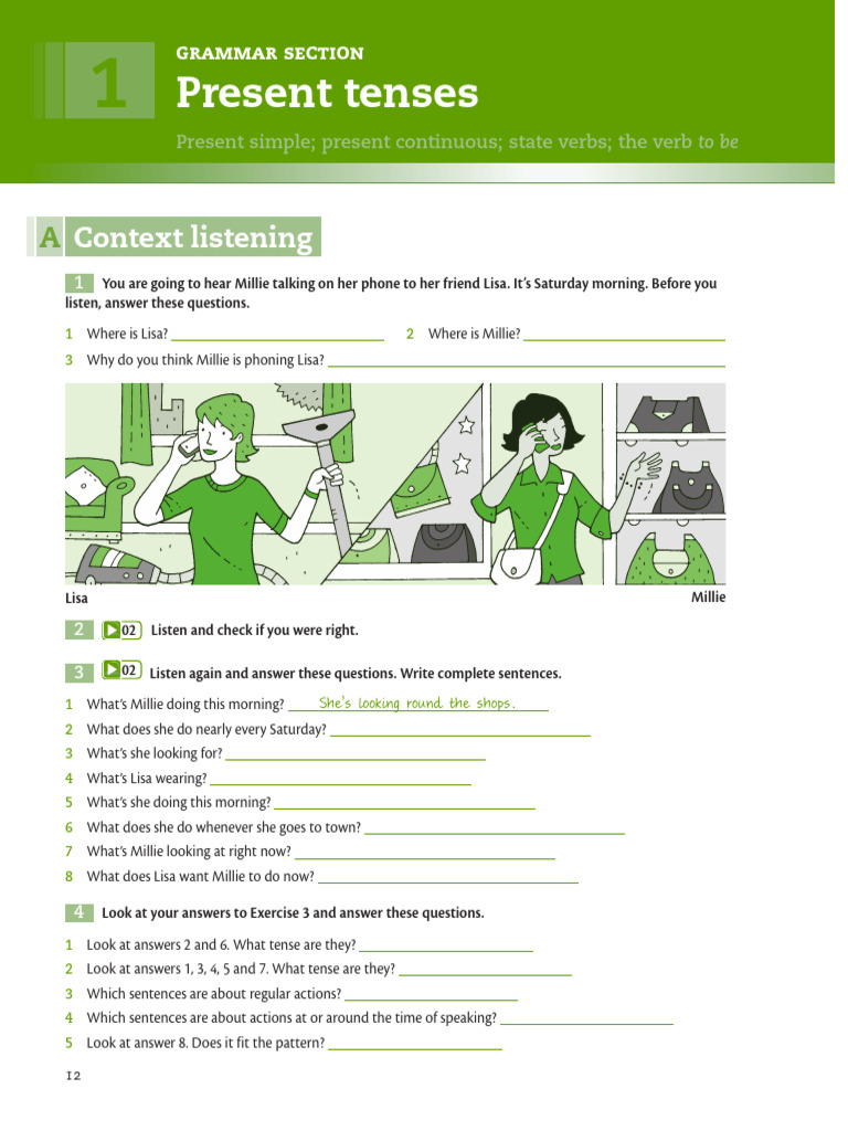 Grammar and Vocabulary For First (Present Tense) | PDF | Grammatical Tense