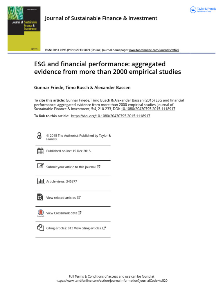 ESG and Financial Performance Aggregated Evidence From More Than 2000 ...
