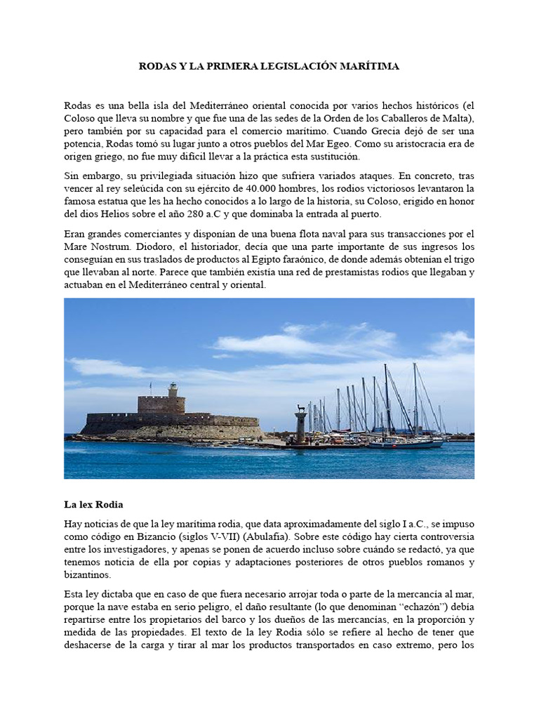 Boris Rodas y La Primera Legislación Marítima | PDF | Rodas | imperio ...
