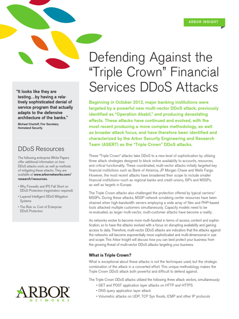Defending Against The Triple Crown Financial Services DDoS Attacks ...