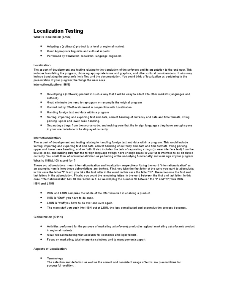 Localization Testing | PDF | Character Encoding | Typefaces