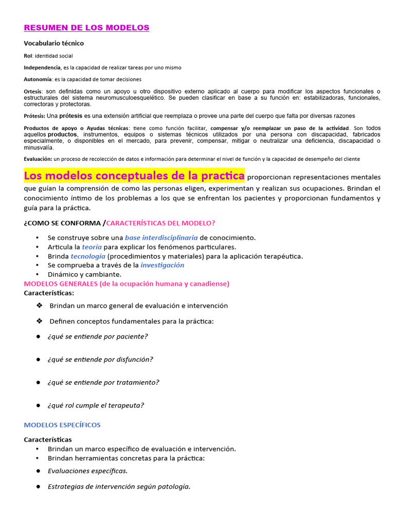 Resumen Modelos de La TO | PDF | Percepción | Cerebro