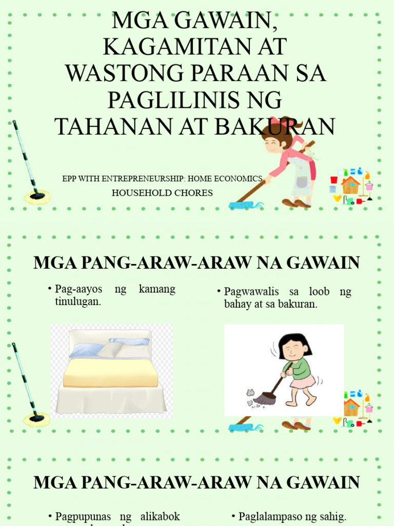 Paglilinis NG Tahanan at Bakuran | PDF