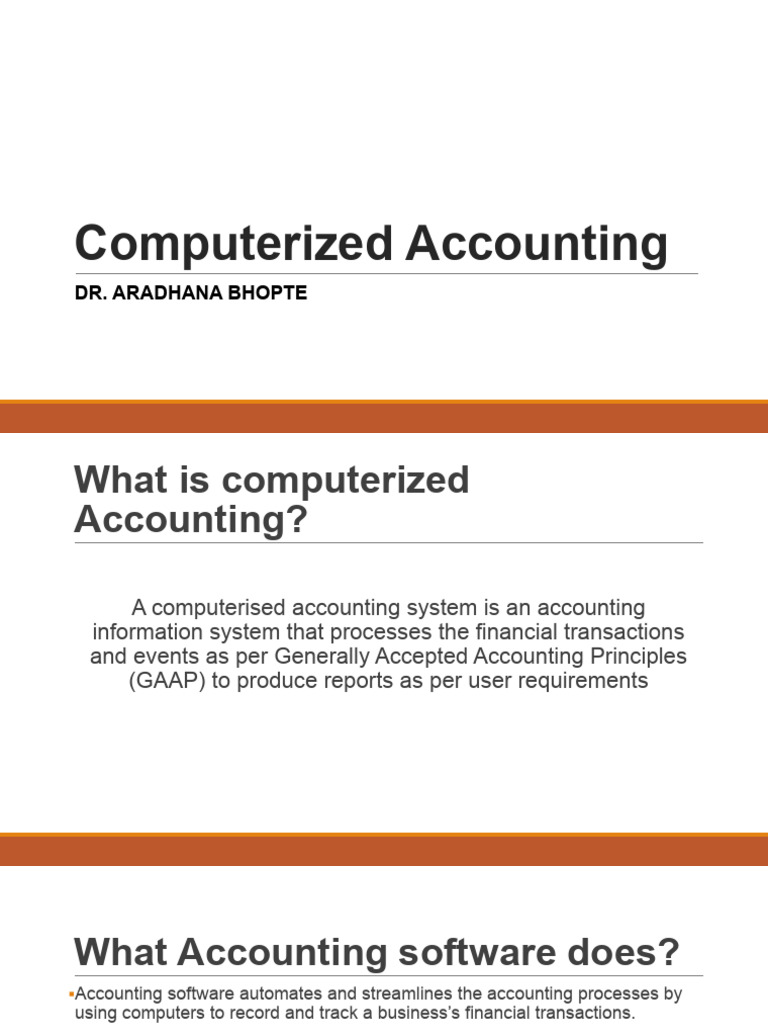 Computerized Accounting Overview and Insights | PDF | Accounting | Software