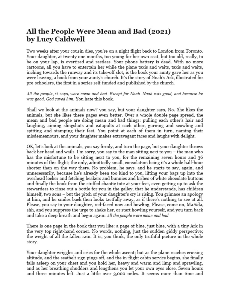 Caldwell, Lucy - All The People Were Mean and Bad (2021) | PDF