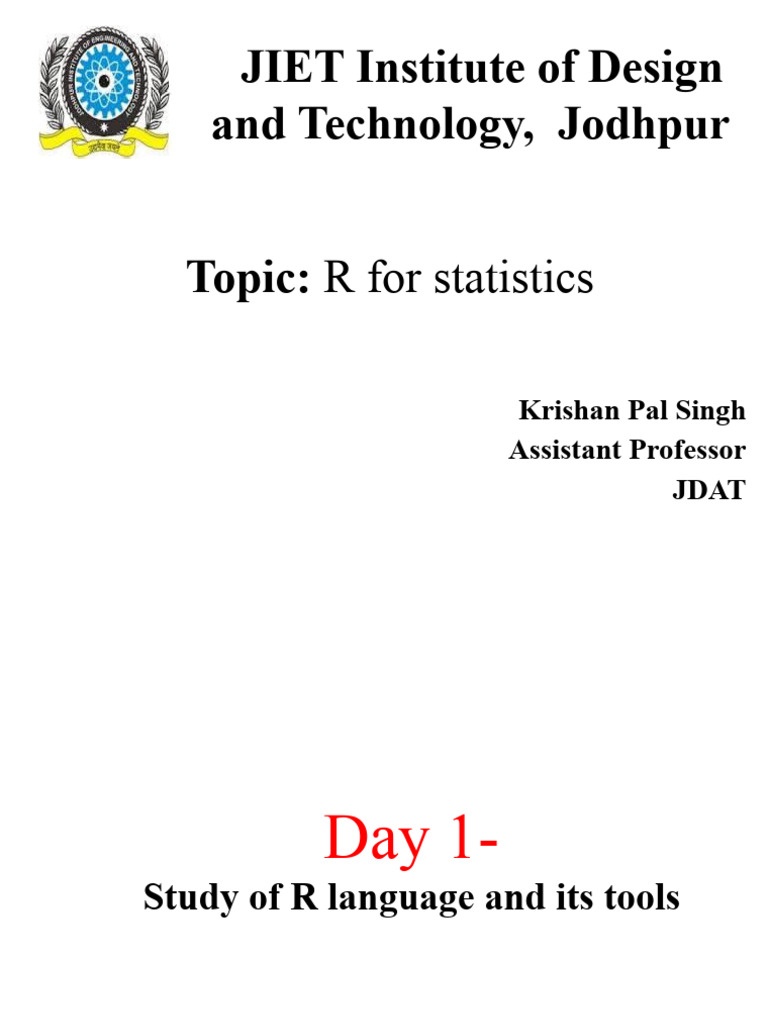 R Language for Statistical Analysis Guide | PDF | R (Programming ...