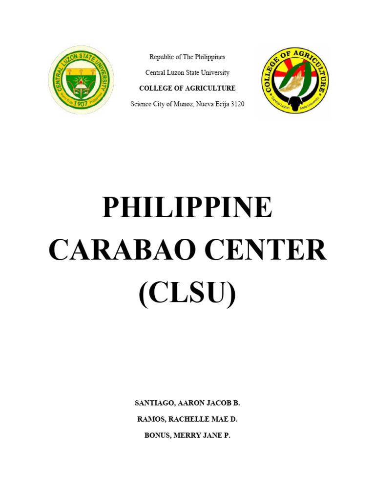 Philippine Carabao Center (CLSU) : Republic of The Philippines Central ...