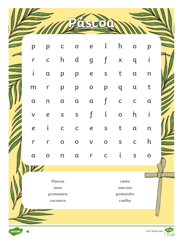 PT T T 9466 Sopa de Letras Diferenciada Da Pascoa Portugues | PDF ...