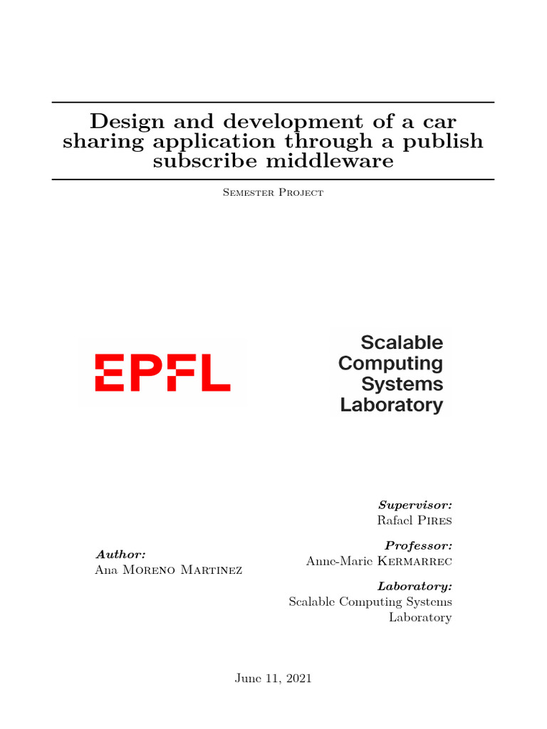Design and Development of A Car Sharing Application Through A Publish Subscribe Middleware | PDF ...