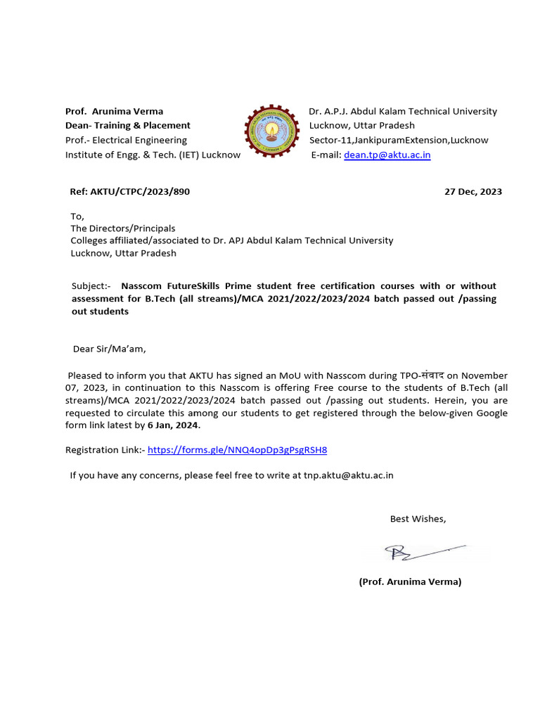 Nasscom FutureSkills Prime Student Free Certification Courses | PDF | Cloud Computing | Computer ...