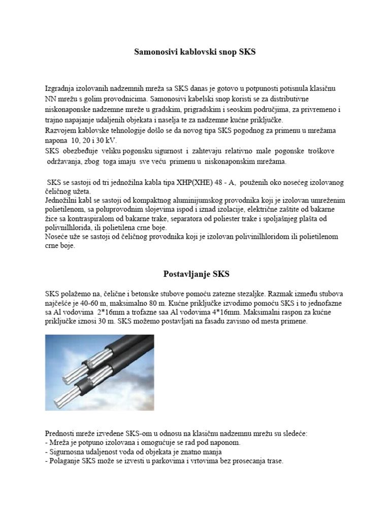 Samonosivi Kablovski Snop | PDF
