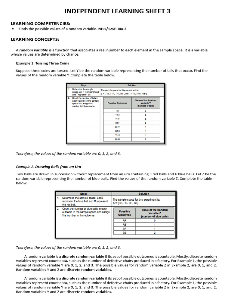 Ils 3 | PDF | Random Variable | Probability Distribution
