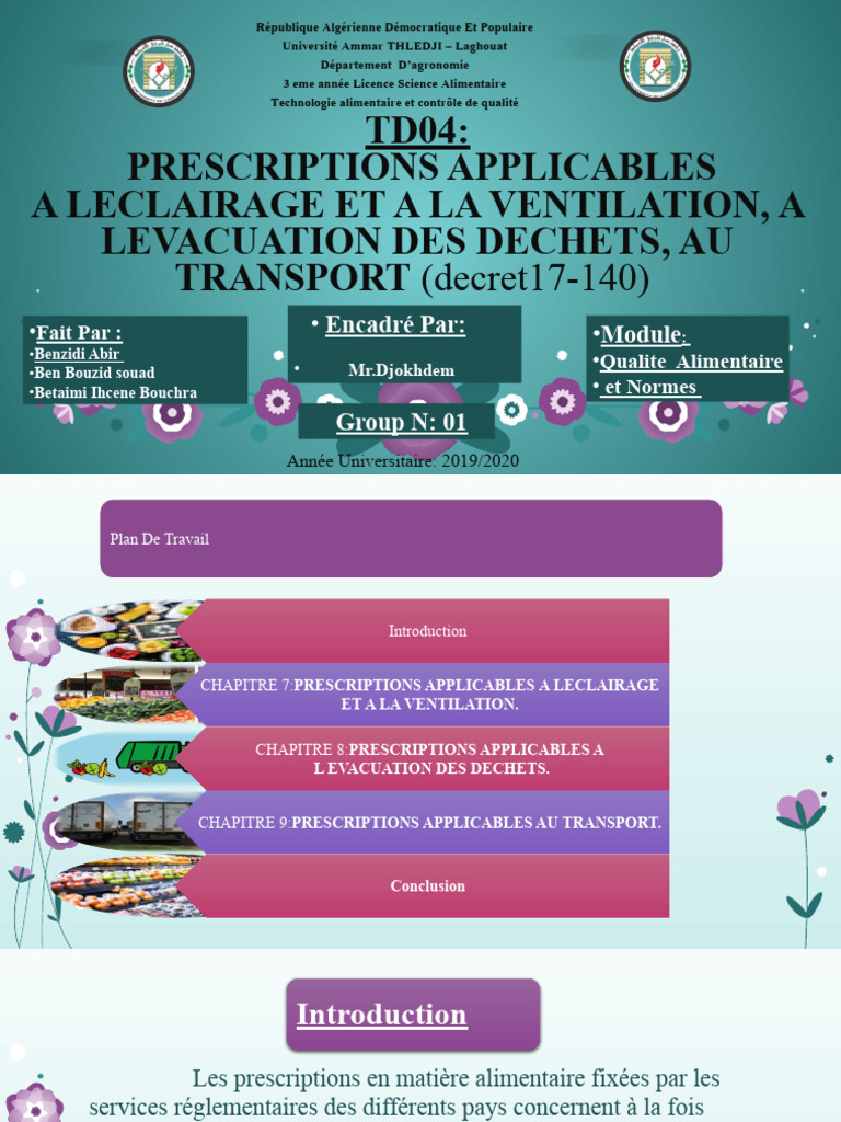 TD04-G1benzidi Benbozid Btaimi | PDF | Déchets | Nourritures