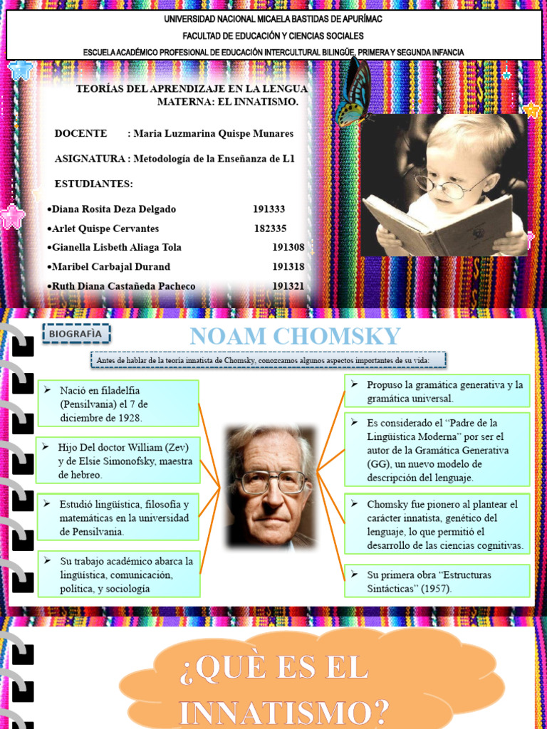 TEORÍA DEL INNATISMO | PDF | Aquisición de idioma | Aprendizaje