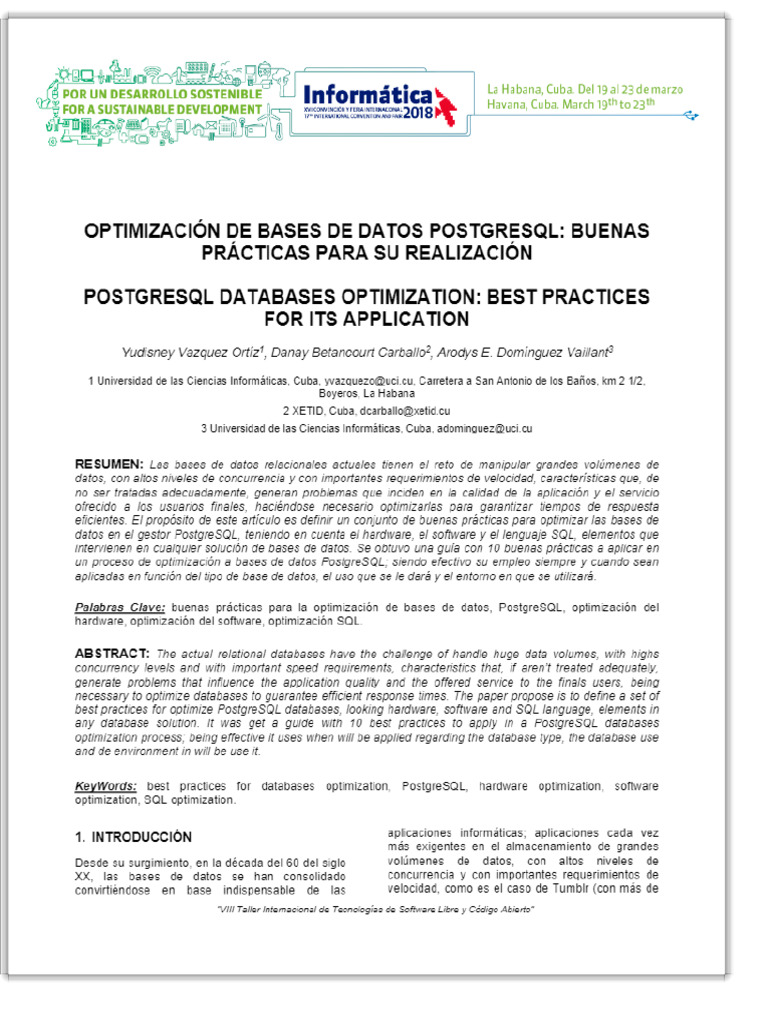Optimización de Bases de Datos Postgresql | PDF