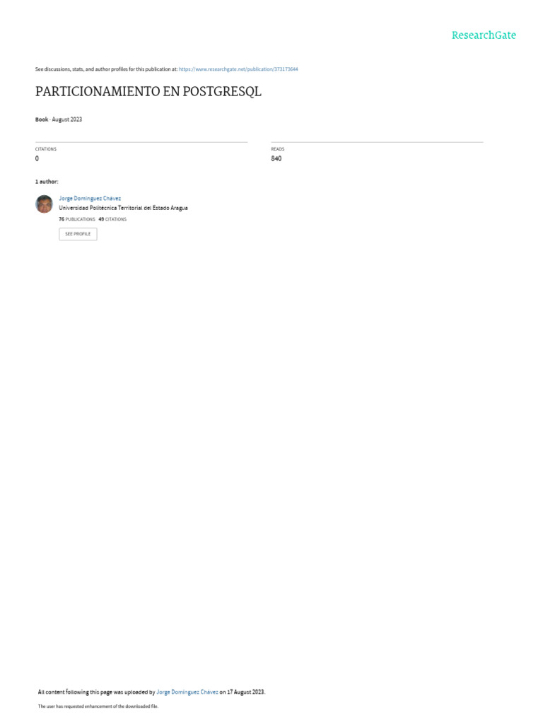 Particionamiento Postgres | PDF | Lenguaje de programación | Bases de datos