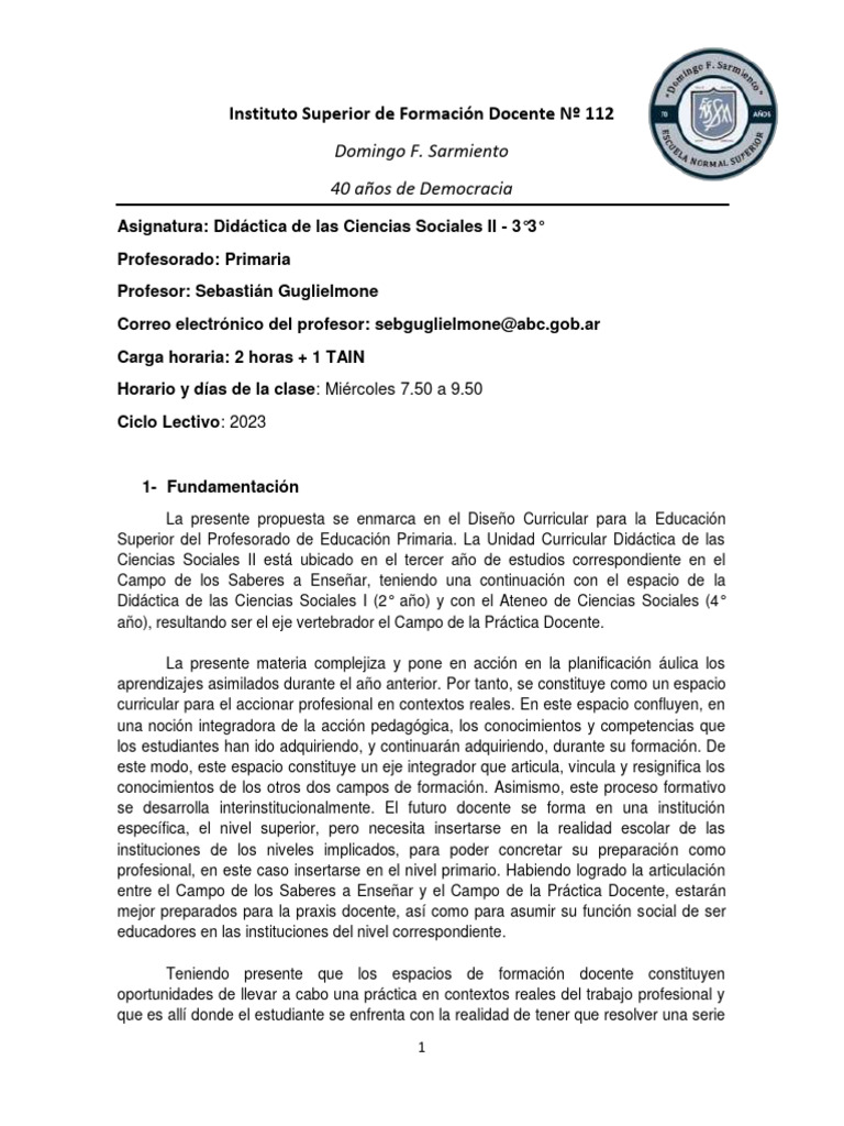 (Planificación 2023) DICIS II - 3°3° - 231204 - 135517 | PDF | Plan de ...