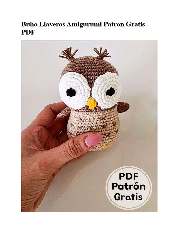 Buho Llaveros Amigurumi Patron Gratis PDF | PDF