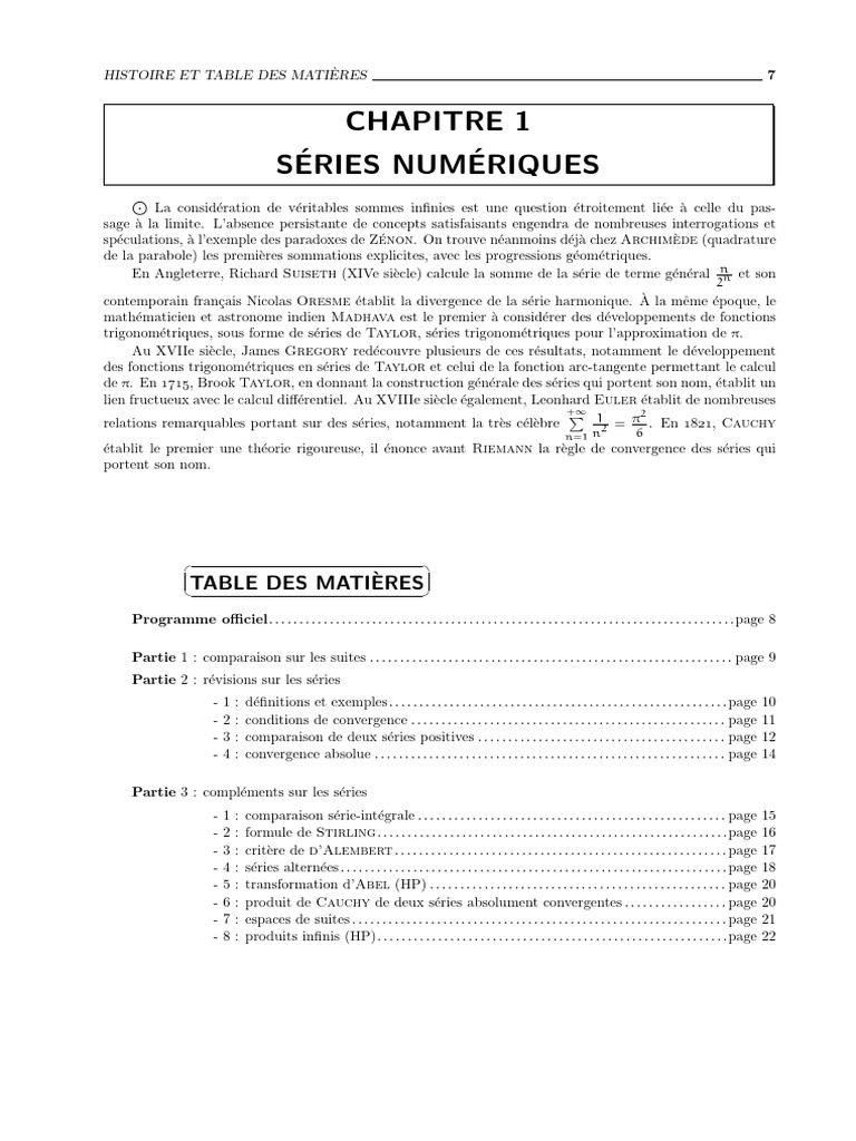 Cours 01 Series Numeriques 2023 2024 | PDF | Série (mathématiques ...