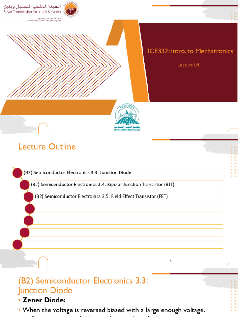 Mechatronics: Diodes & Transistors | PDF | Field Effect Transistor ...