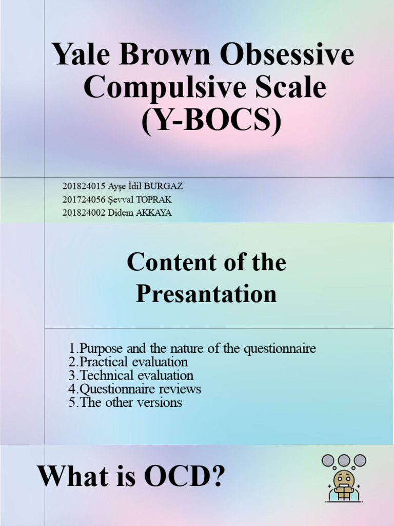 Yale Brown Obsessive Compulsive Scale | PDF | Obsessive–Compulsive ...