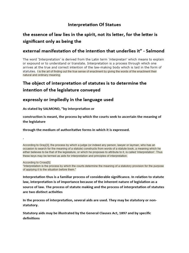 Understanding Statutory Interpretation | PDF | Statutory Interpretation ...