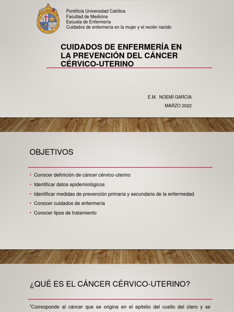 Clase Cáncer Cervico Uterino | PDF | Cáncer de cuello uterino | Especialidades Medicas