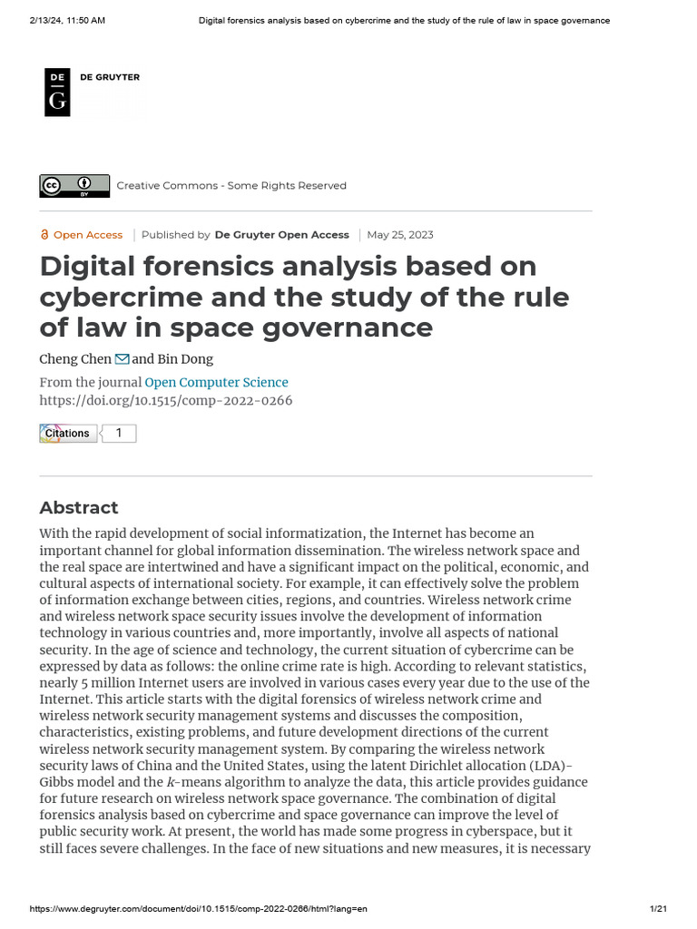 Digital Forensics in Cybercrime Governance | PDF | Security | Computer ...