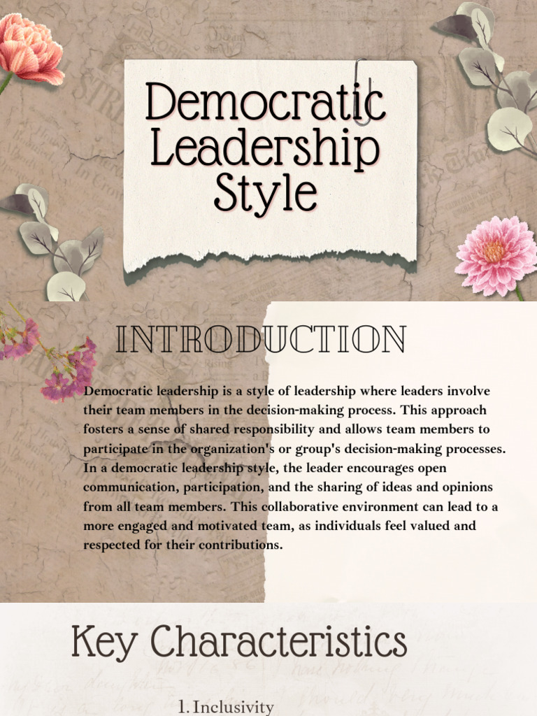 Democratic Leadership Style | PDF