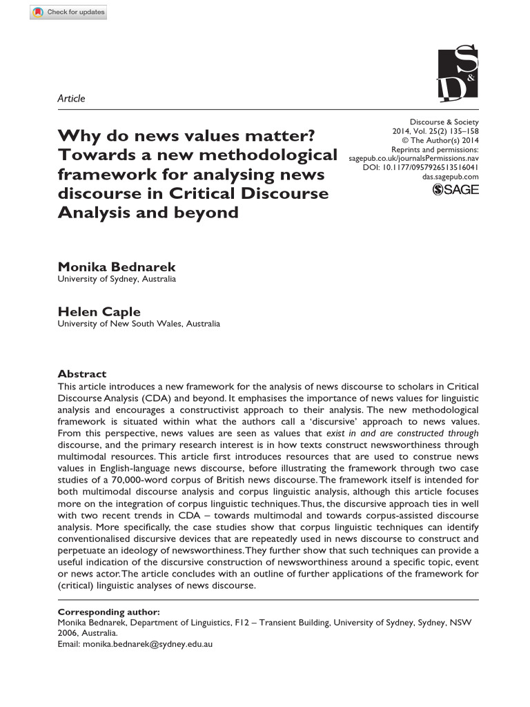 Why Do News Values Matter | PDF | Discourse | Linguistics