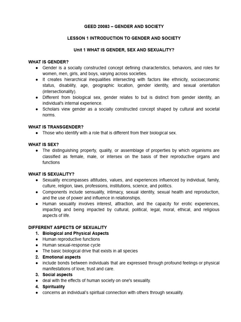 GENSOC Reviewer | PDF | Gender Studies | Gender