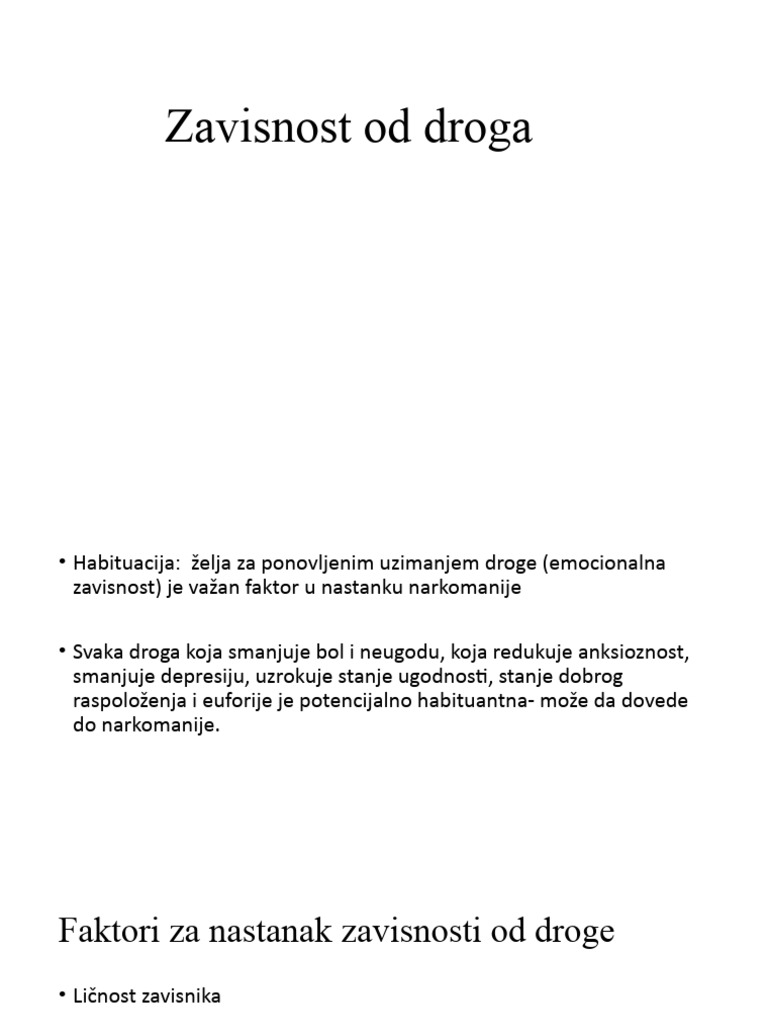 Zavisnost Od Droga | PDF