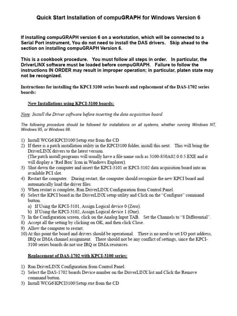 Installing WCG6 | Download Free PDF | Microsoft Windows | Input/Output