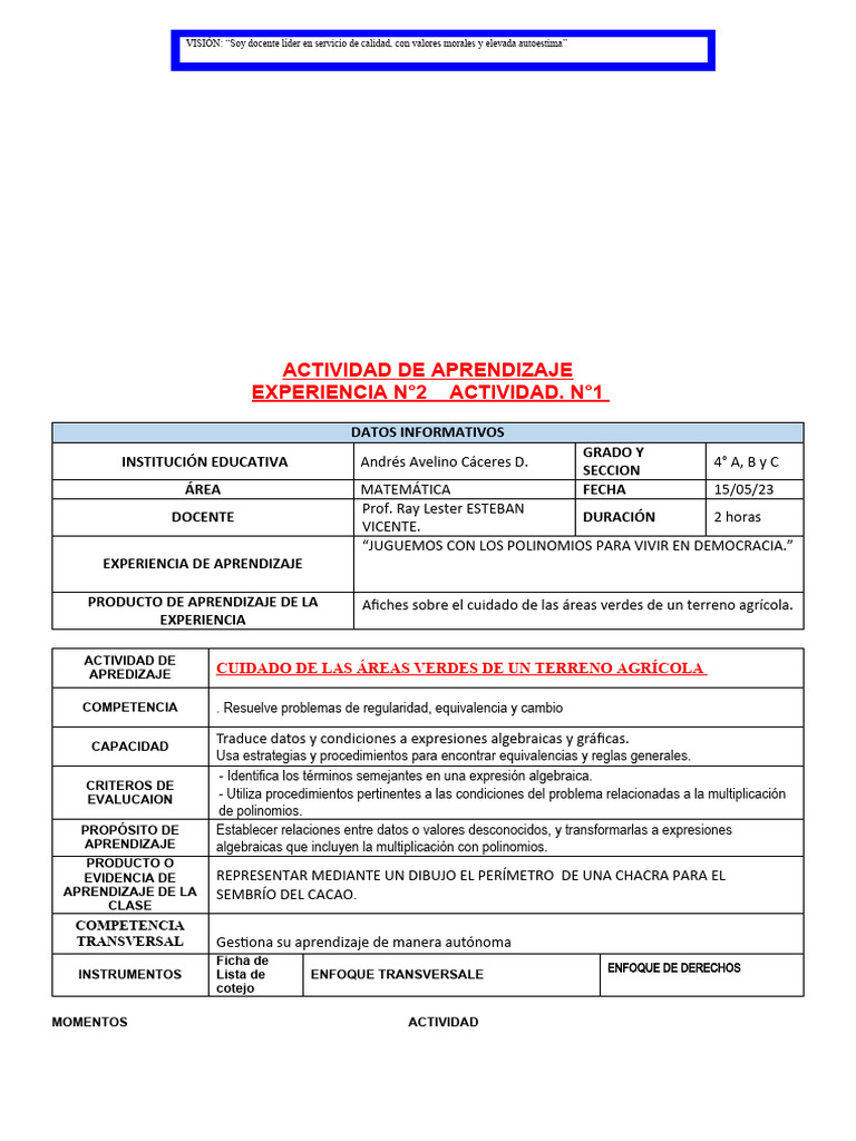 Aprendizaje de Polinomios en Matemática | PDF | Multiplicación | Polinomio