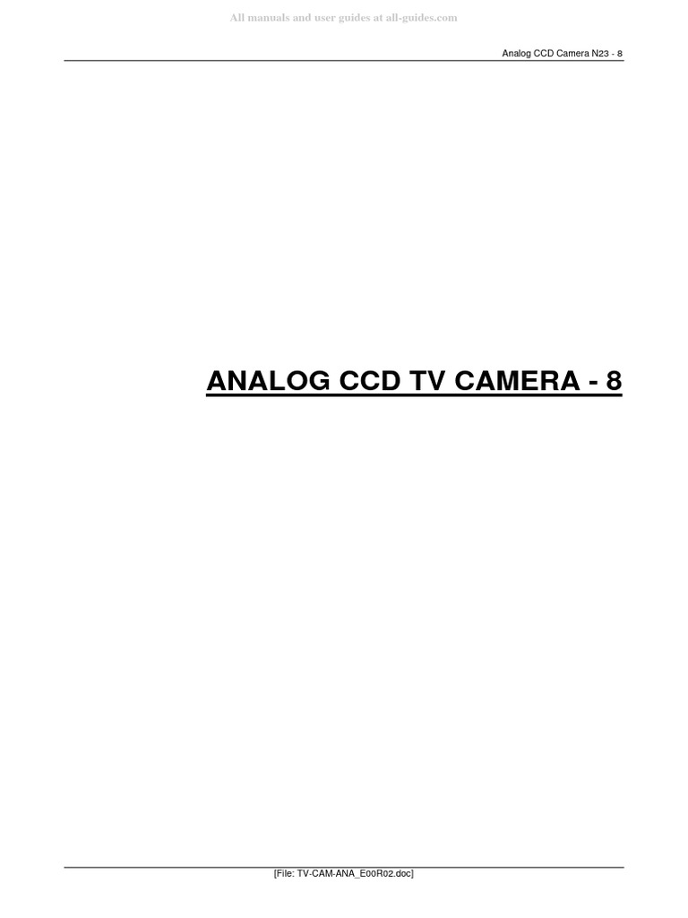 Analog CCD Camera N23 - 8 | PDF | Video | Camera