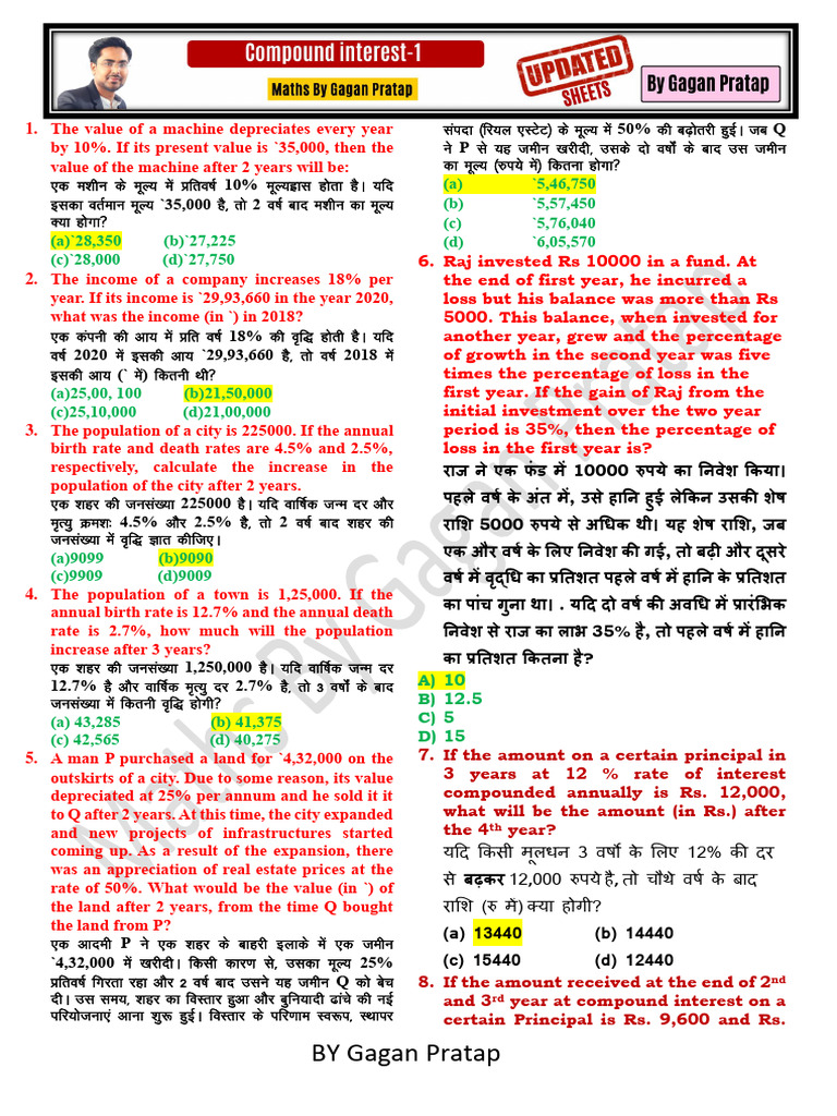 CI Sheet For SSC Bank and All Competitive Exam | PDF