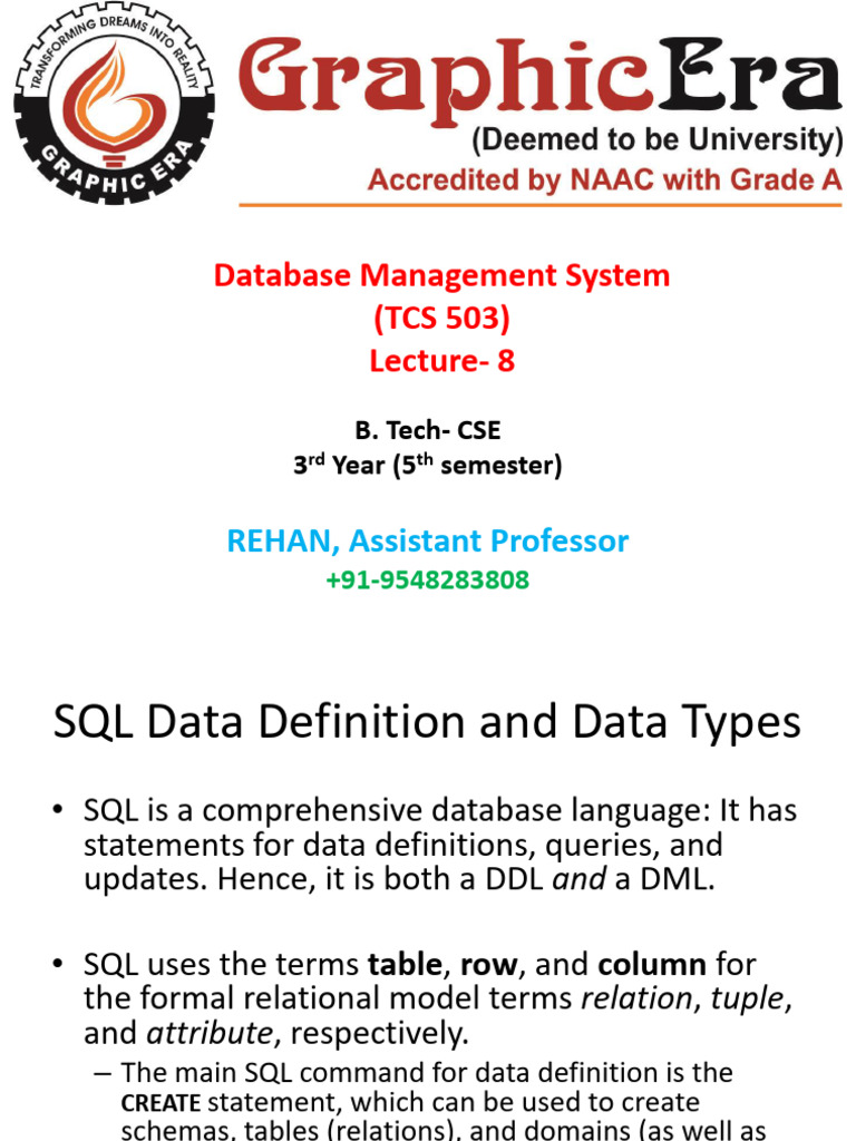 DBMS Lecture 8 | PDF | Relational Database | Information Technology ...