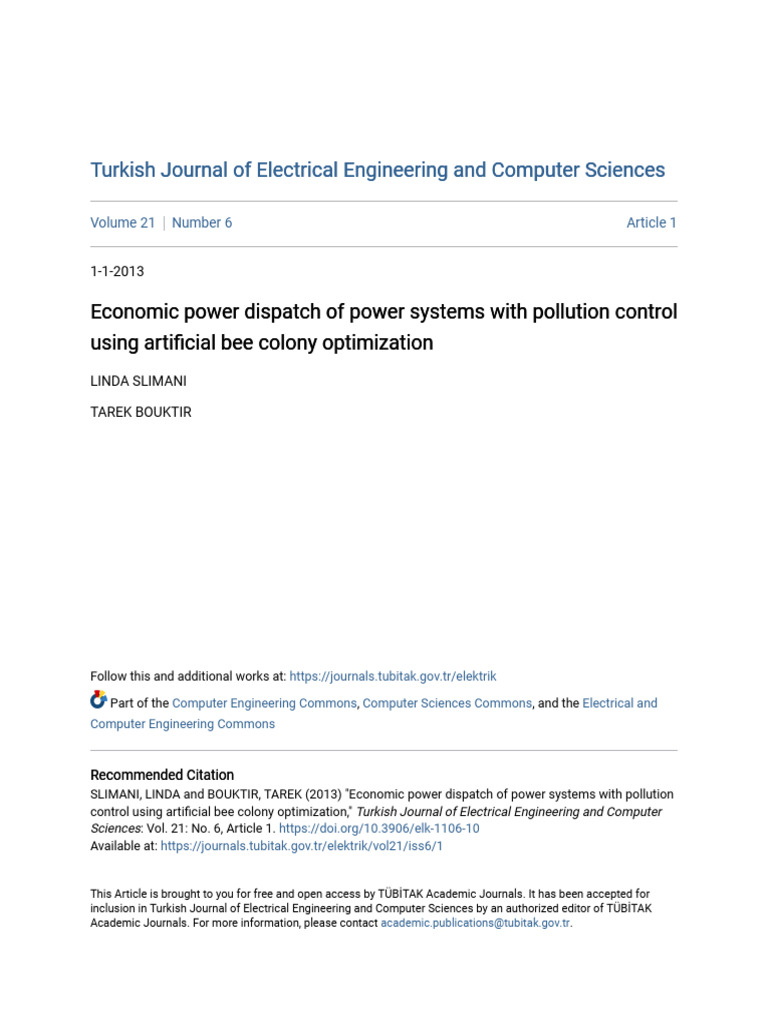 Economic Power Dispatch Of Power Systems With Pollution Control U Pdf Mathematical