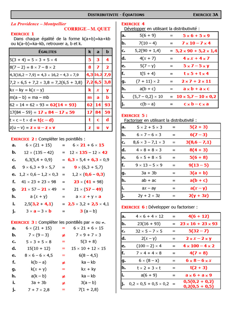 Exercices sur la Distributivité | PDF | Economies | Nature