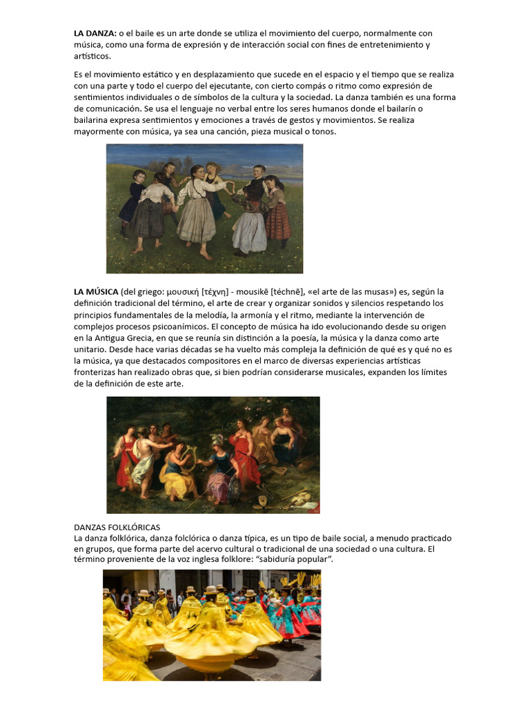 Danzas Folcloricas | PDF | Bailes | Las artes