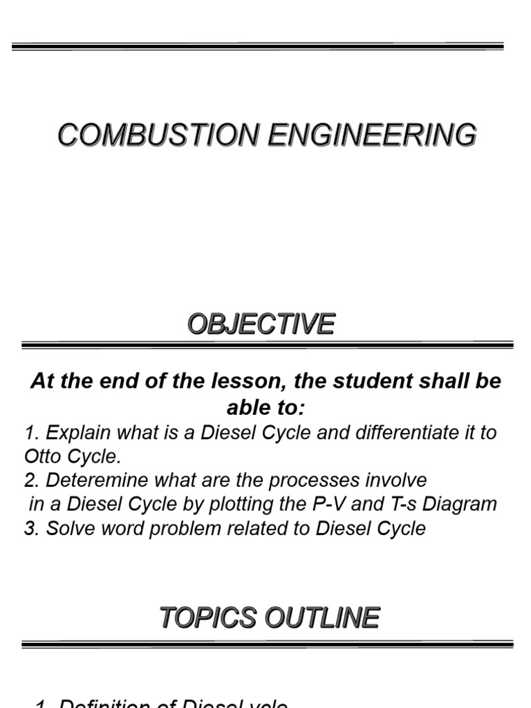 Diesel Cycle Pdf Diesel Engine Engines