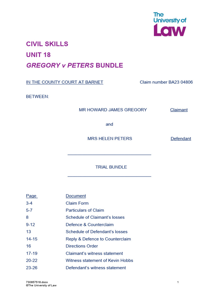 Skill Civ Gregory Document Bundle | PDF | Negligence | Damages