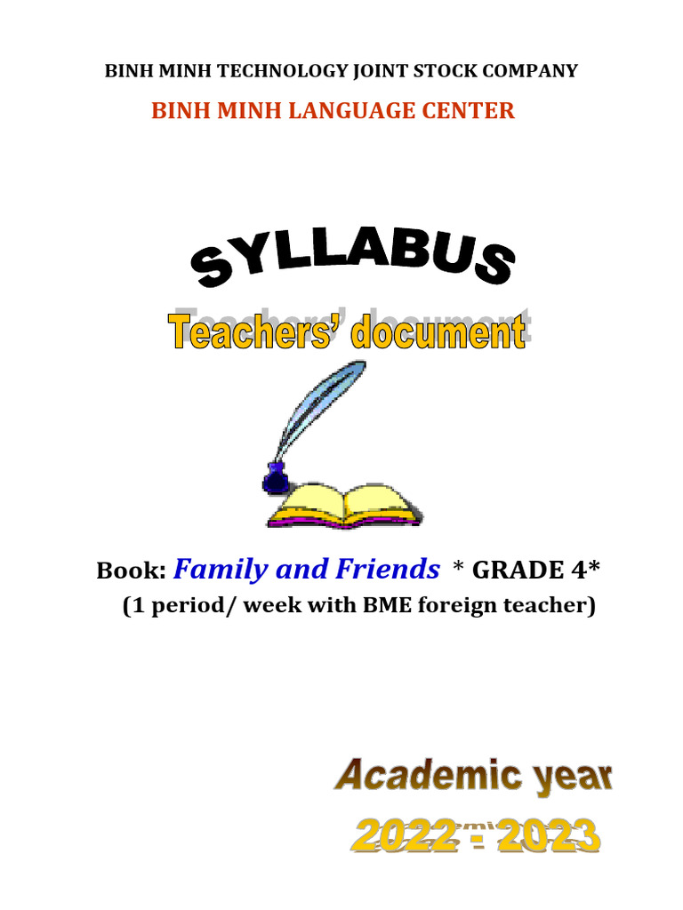 Grade 4 Family and Friends Syllabus | PDF | Phonics | Plural
