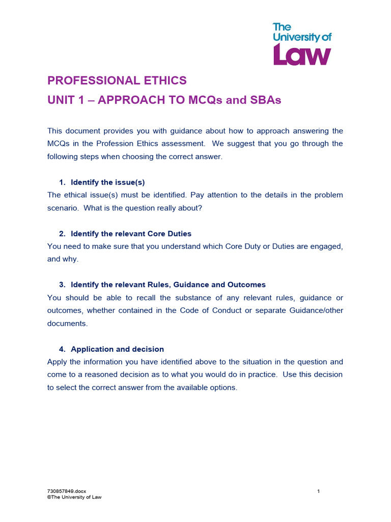 2324 Eth Unit01 Ce01 Approach To Mcqs | PDF