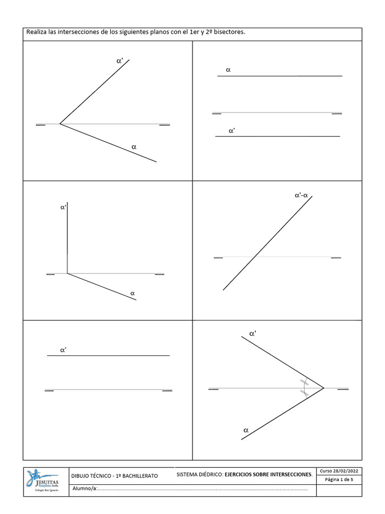Ejercicios de Intersecciones Diédricas | PDF | Infografia | Geometría proyectiva