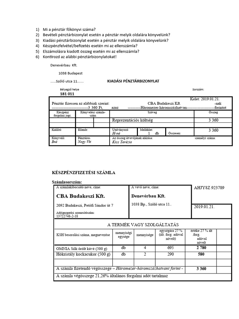 Pénztár Dolgozat | PDF