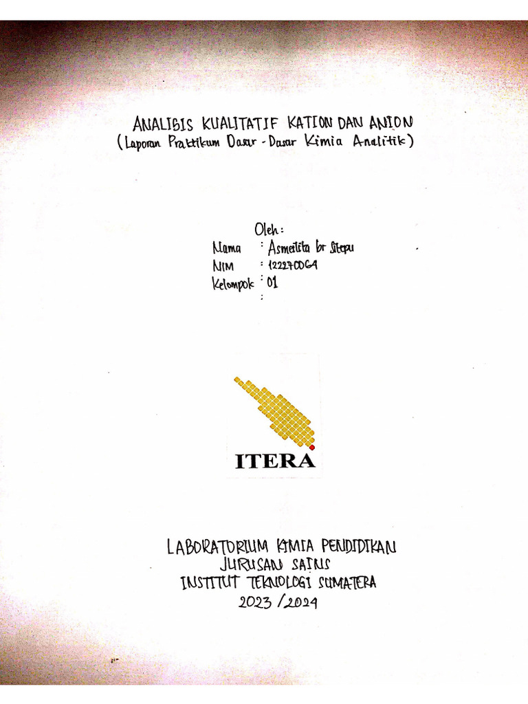 Analisis Kualitatif Kation Dan Anion DDK | PDF